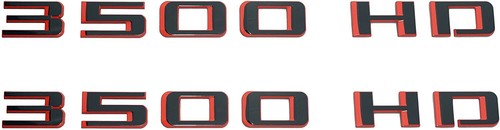 2X 2019-2024 3500HD Letter Emblem Badge Nameplate 3D Door Sticker Black ...