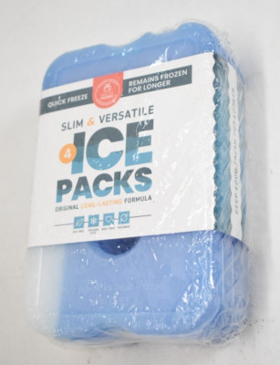 Aqua Slim Ice Pack for Lunch Bags 4 Pack of Long Lasting Freezer Packs ...