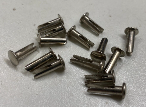 Nickel Bifurcated Split Rivets Oval Domed Head Plated Slotted Leg No. 6 ...