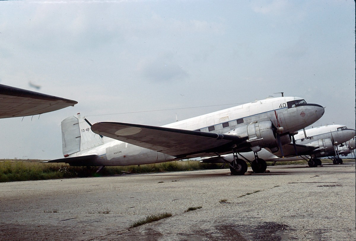 ex-SPANISH AF, Douglas C-47, N3753N, at Thruxton, in 1980, aircraft ...