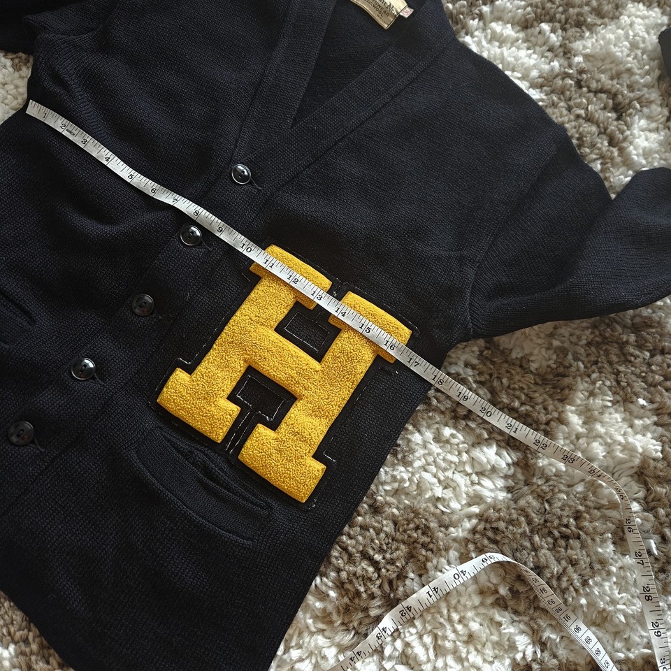 Vtg Brian Mat Neil Button Front Wool Letterman Varsity Cardigan Sweater ...