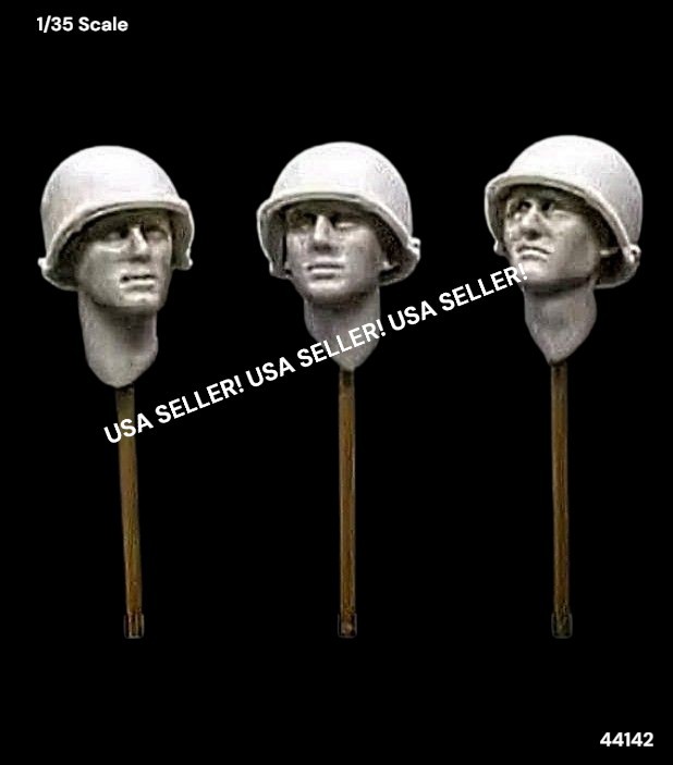 1/35 Resin Figure US WW2 Infantry Heads in M1 Helmets (5 Pc Set) Model ...