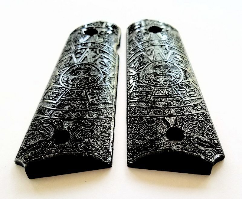1911 full size custom engraved wood grips Aztec Calendar black | eBay
