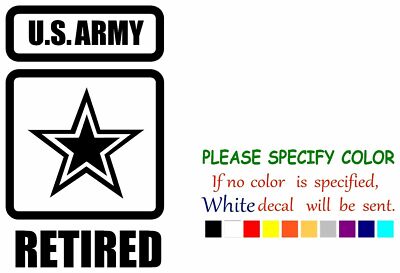 US Army Retired Vinyl Decal Sticker Car Window Bumper Wall Laptop 12 ...