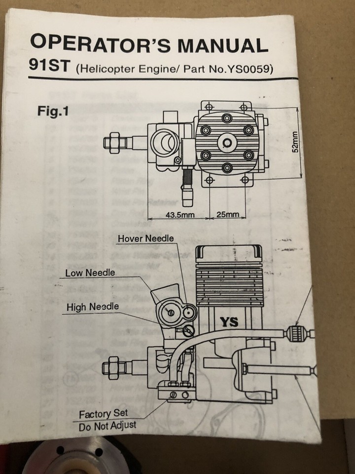 YS 91-ST Yamada Helicopter Engine | eBay