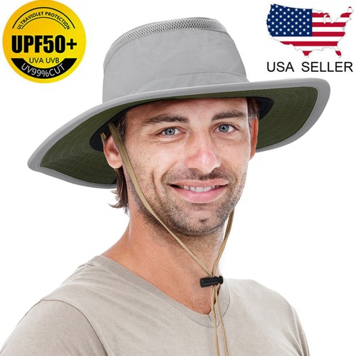 Outdoor Wide Brim Sun Hats Blocking UV Protection Cap UPF 50+ Foldable ...