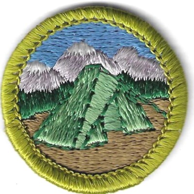 BSA CAMPING 'GREEN' MERIT BADGE DESIGN CHANGE TYPE H PLASTIC BACK #1 ...