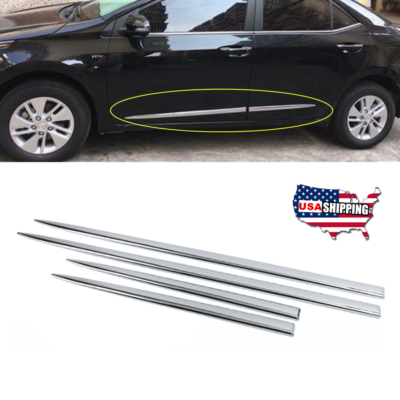 4x Chrome Car Door Line Body Kit Moulding Trim Cover 4-door Sedan ...