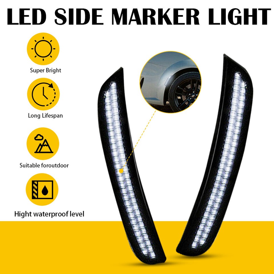 Smoke LED Side Marker Lights For 15-22 Dodge Charger R/T Scat Pack SXT ...