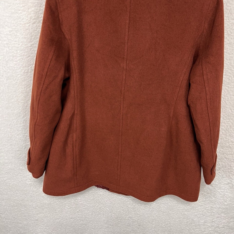 L.L. Bean Classic Lambswool Bellandi Peacoat Womens 1X Red Double Breasted NWOT | eBay
