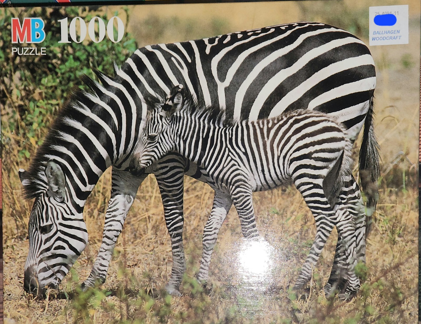 Older/vintage 1995 Milton Bradley puzzle; Zebras in Africa; 1000 pieces ...