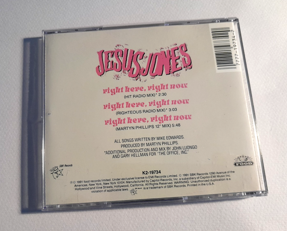JESUS JONES - RIGHT HERE, RIGHT NOW USA ISSUE CD 1991 | eBay UK