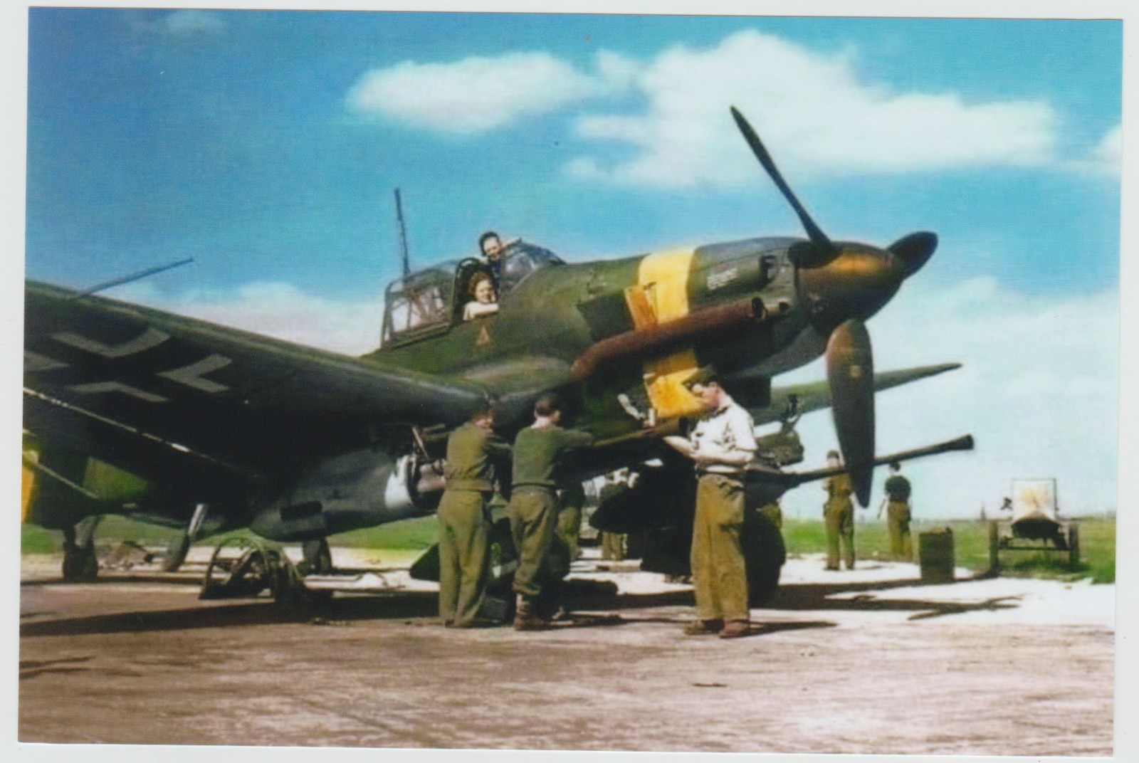 Luftwaffe JU87 Stuka Equipped with Anti Tank Gun WW2 Re-Print 4x6 907 ...