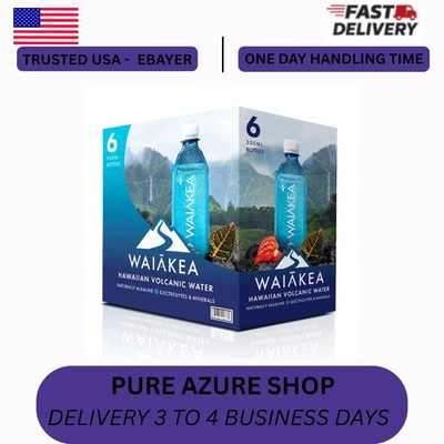 Waiakea Bottled Water, Hawaiian Volcanic Alkaline Water, 500ml (16.9 oz ...