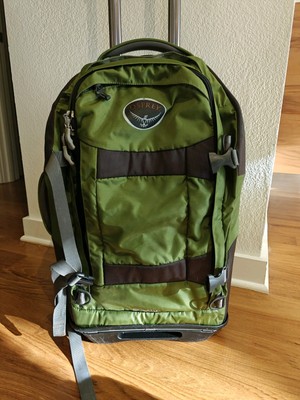 Osprey 32” Shuttle 100L Duffle Meridian Wheeled Travel Bag Green Carry ...