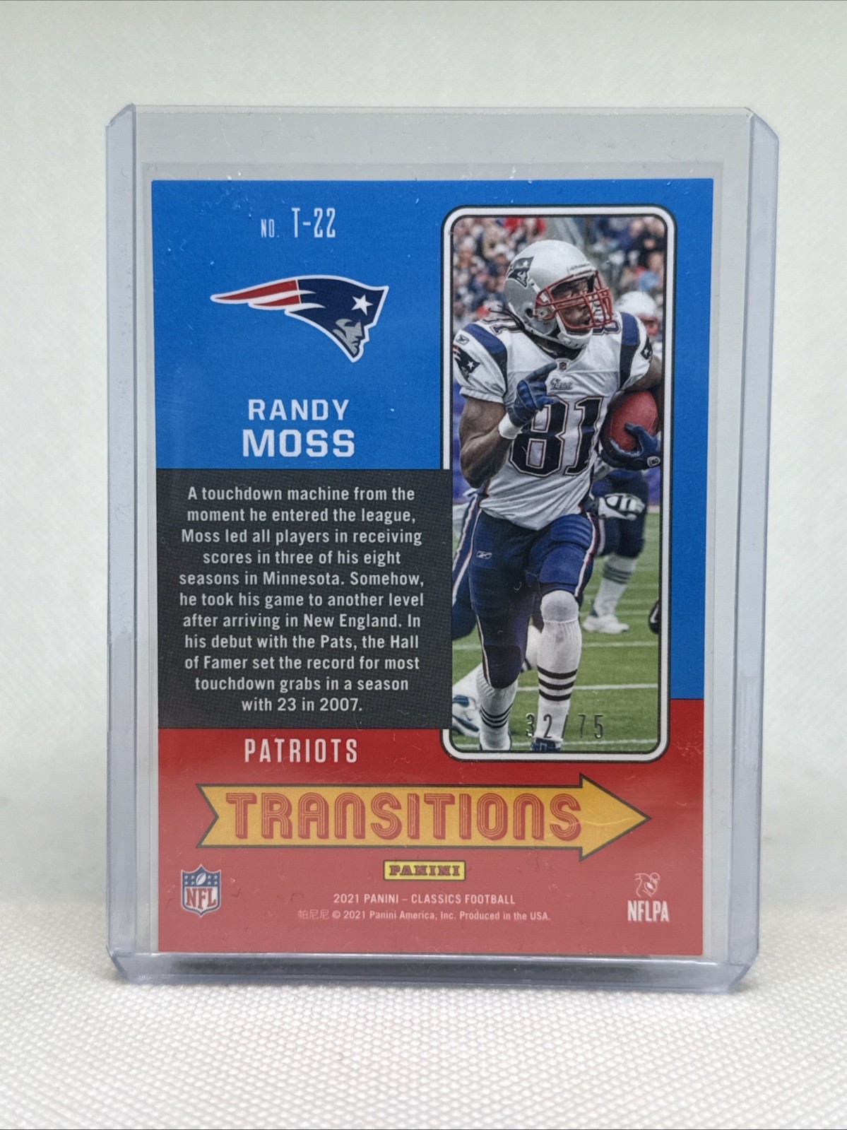 2021 Panini Classics - Transitions Randy Moss #T-22 Gold /75 for sale ...