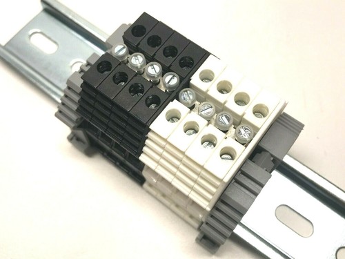 Power Distribution DIN Rail Terminal Blocks Kit KN-T10 10 AWG 30A 600V ...