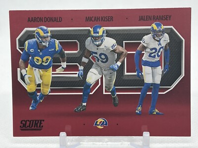 2021 Panini Score 3D RED #3D8 Aaron Donald Jalen Ramsey Micah Kiser ...