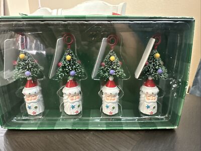 Department 56 Santa Place Card Holder Set 4 Tree Christmas Table | eBay