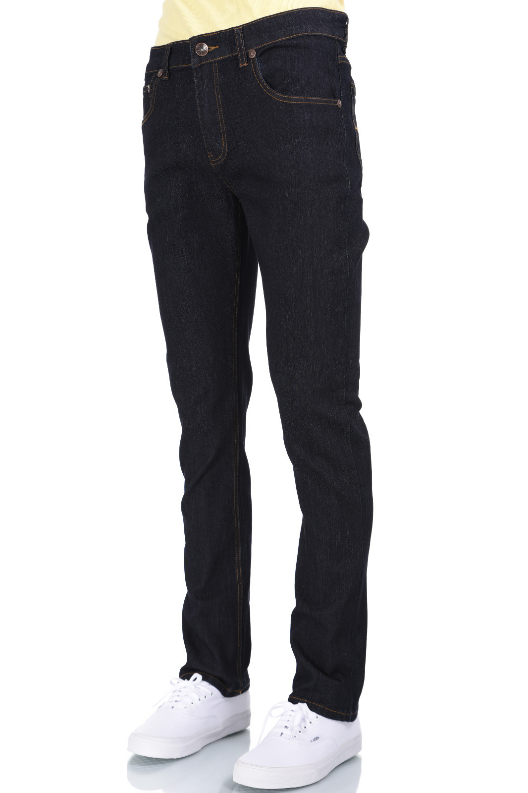 Men Eagle blue jeans stretch slim fit Dark Indigo Blue jeans Low rise 2 ...