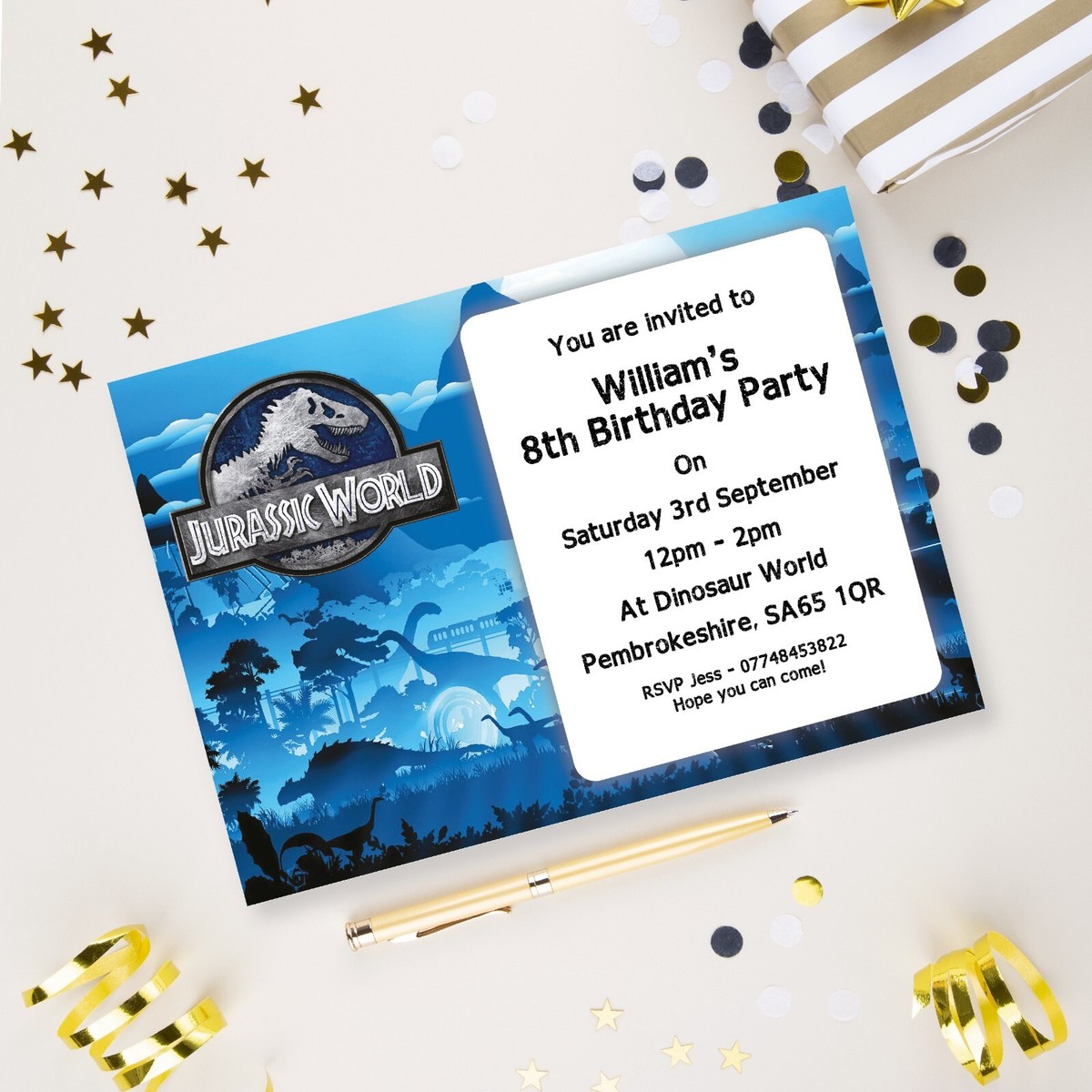 Jurassic World Dinosaurs Blank Invitations