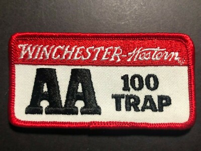 Winchester AA 100 Trap Embroidered Patch Vintage c1980's NOS 1 3/4" x 3 ...