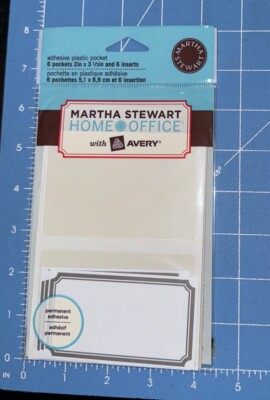 Martha Stewart Home Office w/ Avery Adhesive Plastic Pocket Pack of 6 ...