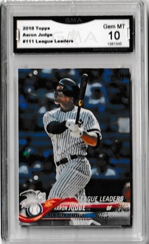 Aaron Judge Graded 2018 Topps League Leaders Gem Mint 10 | eBay