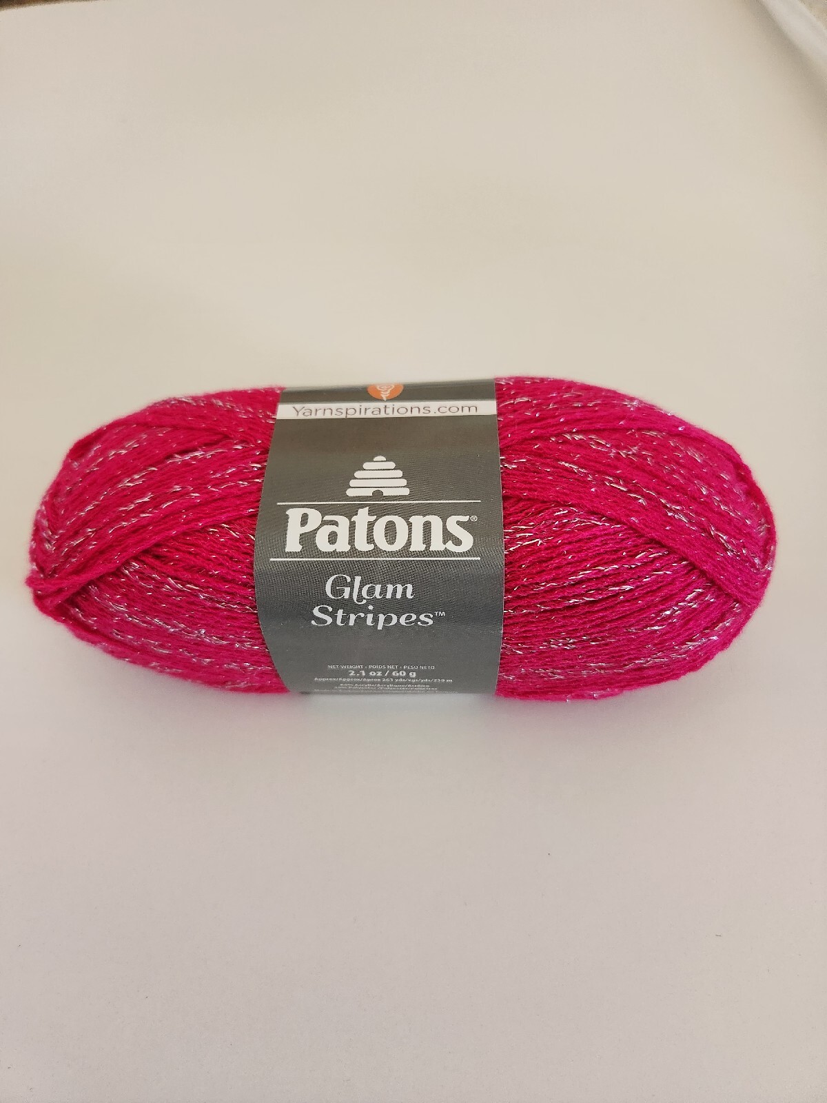Patons Glam Stripes sparkly fashion yarn, Fuschia Pink (261 yds ea) New ...