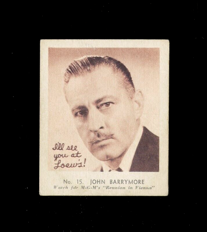 1933 R112 SCREEN SNAPPIE 15 JOHN BARRYMORE BROWN FRONT BLUE BACK ...