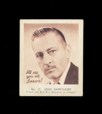 1933 R112 SCREEN SNAPPIE 15 JOHN BARRYMORE BROWN FRONT BLUE BACK ...