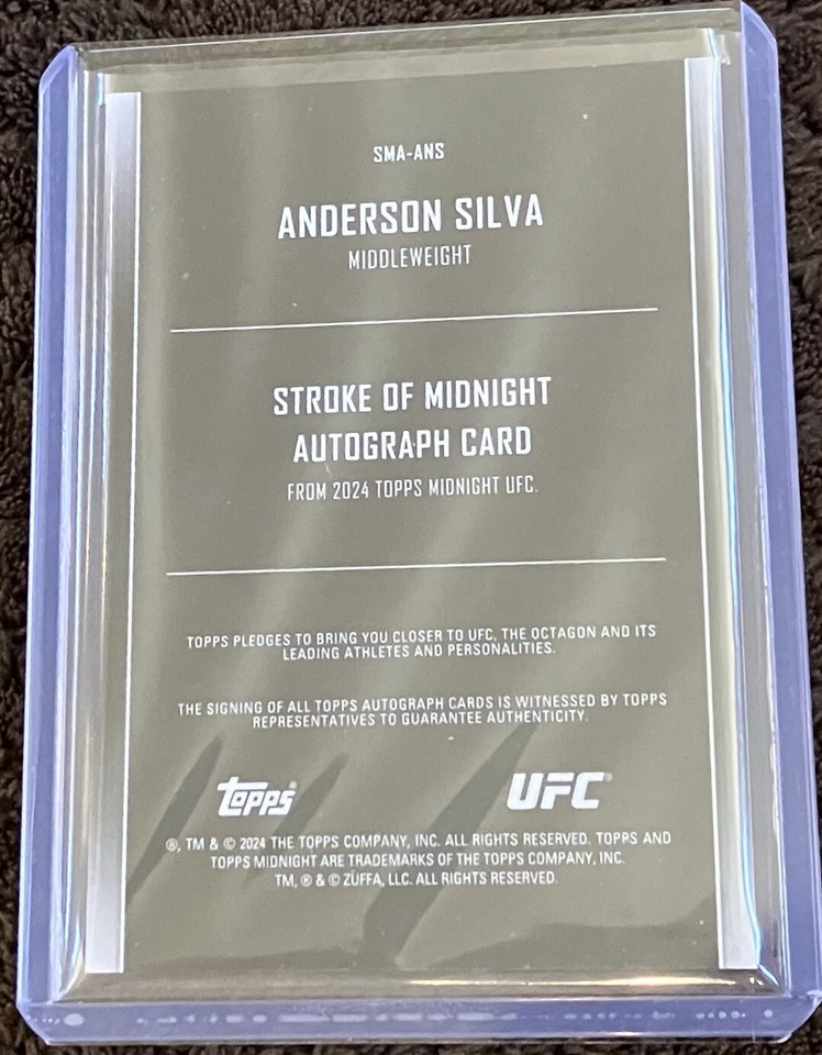 Anderson Silva Stroke Of Midnight Auto 2024 Topps Midnight UFC | eBay