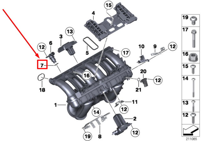 Genuine BMW Intake Manifold Angle Connector O-ring 11617533329 for sale ...