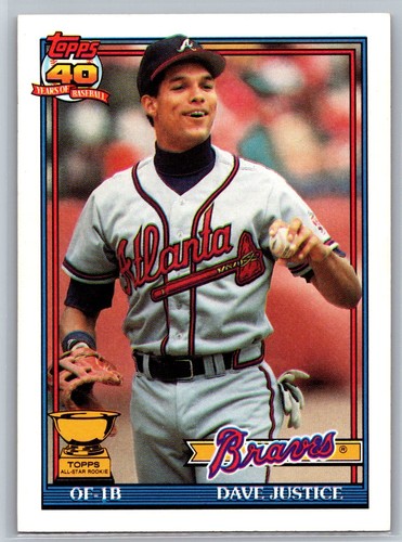 1991 Topps David Justice Rookie Cup Atlanta Braves #329 | eBay