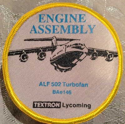 Textron Lycoming Engine Asembly ALF 502 Turbofan BAe146 Patch (Rare) 3. ...