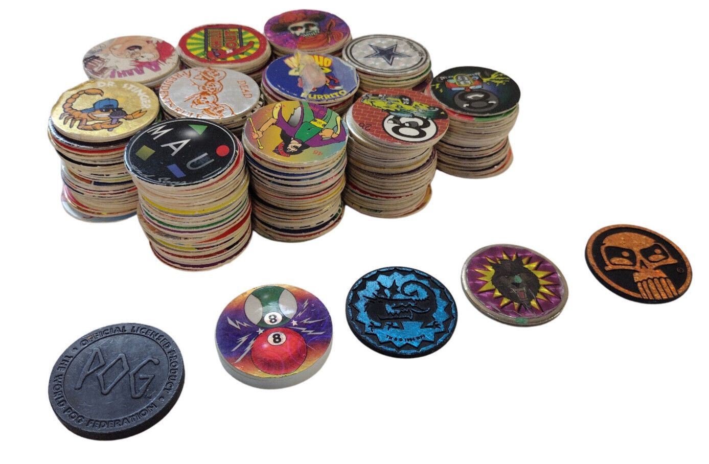 Lot of over 330 Pogs Milk Bottle Caps 90s VTG 1994 Collection w ...