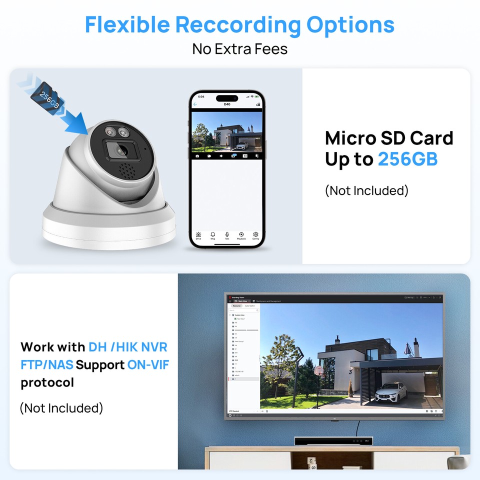 HIK Compatible 2-Way audio 8MP IP Camera 8CH 8POE 4K NVR CCTV System ...