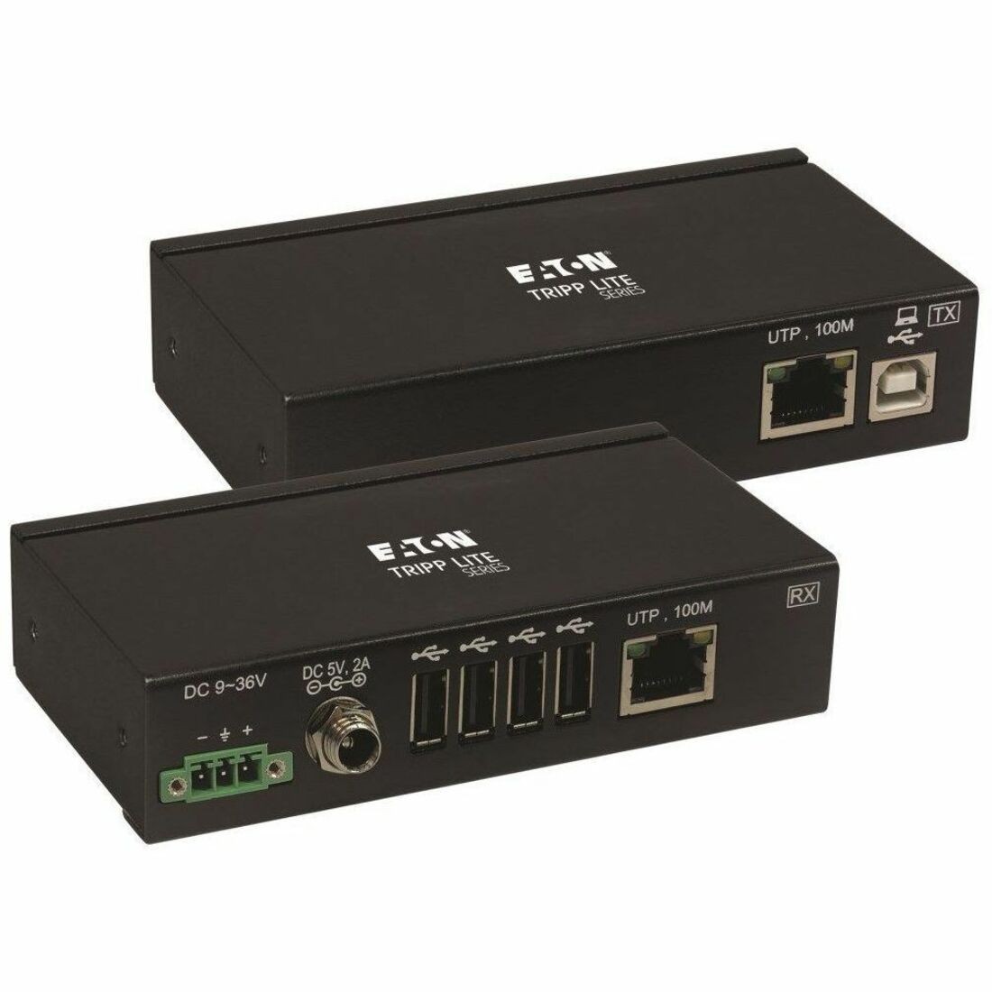 Tripp Lite USB Over Cat6 Extender Industrial 4-Port ESD Protection PoC ...