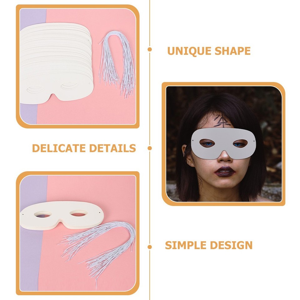 40 Pcs Party Blank Masks Masquerade for Kids Diy Cosplay Face Craft ...