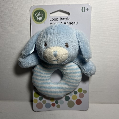 Little Me Plush Rattle Blue Striped Puppy Dog (BB1) | eBay