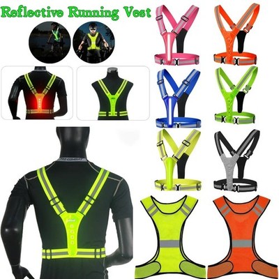 High Visibility Hi Vis Running Vest Reflective Cycling Bib Adjustable ...