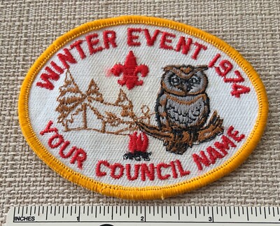 VTG 1975 BOY SCOUTS Generic Winter Event PATCH Your Council Name BSA ...