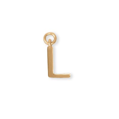 14k Gold Plated 925 Silver Polished L Initial Women's Necklace or ...
