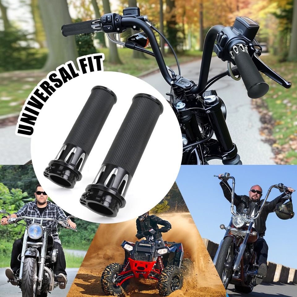 1" Handlebar Hand Grips with Throttle For Harley Dyna Wide Glide Dyna ...