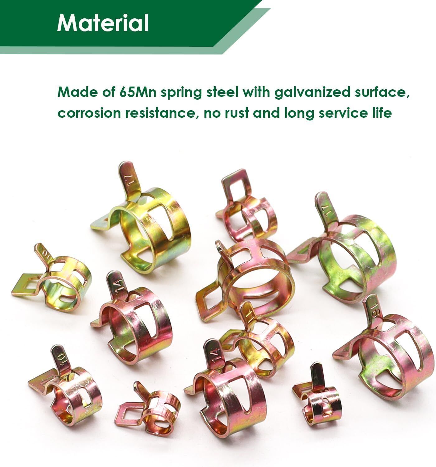 115pc 6-22mm Hose Spring Clamps Fastener Fuel Water Line Pipe Air Tube ...