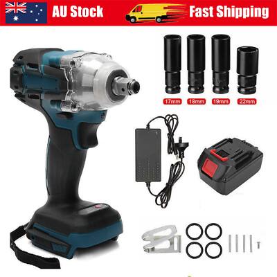 1/2" Cordless Impact Wrench Driver Brushless Rattle Gun 18V Battery ...