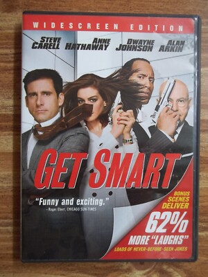 Get Smart (DVD, 2008) Steve Carell, Anne Hathaway, Dwayne Johnson, Alan ...