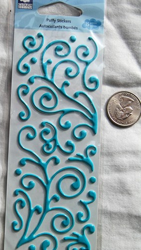 cloud 9 stickers blue turquoise aqua teal SWIRLS curlicue accent puffy ...