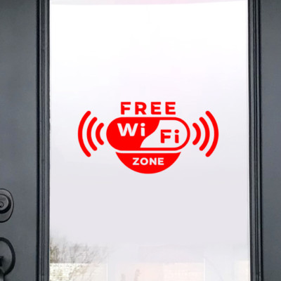 Free Wifi Decal Sticker Wireless Hotspot Sign Business Window Wall 22 ...