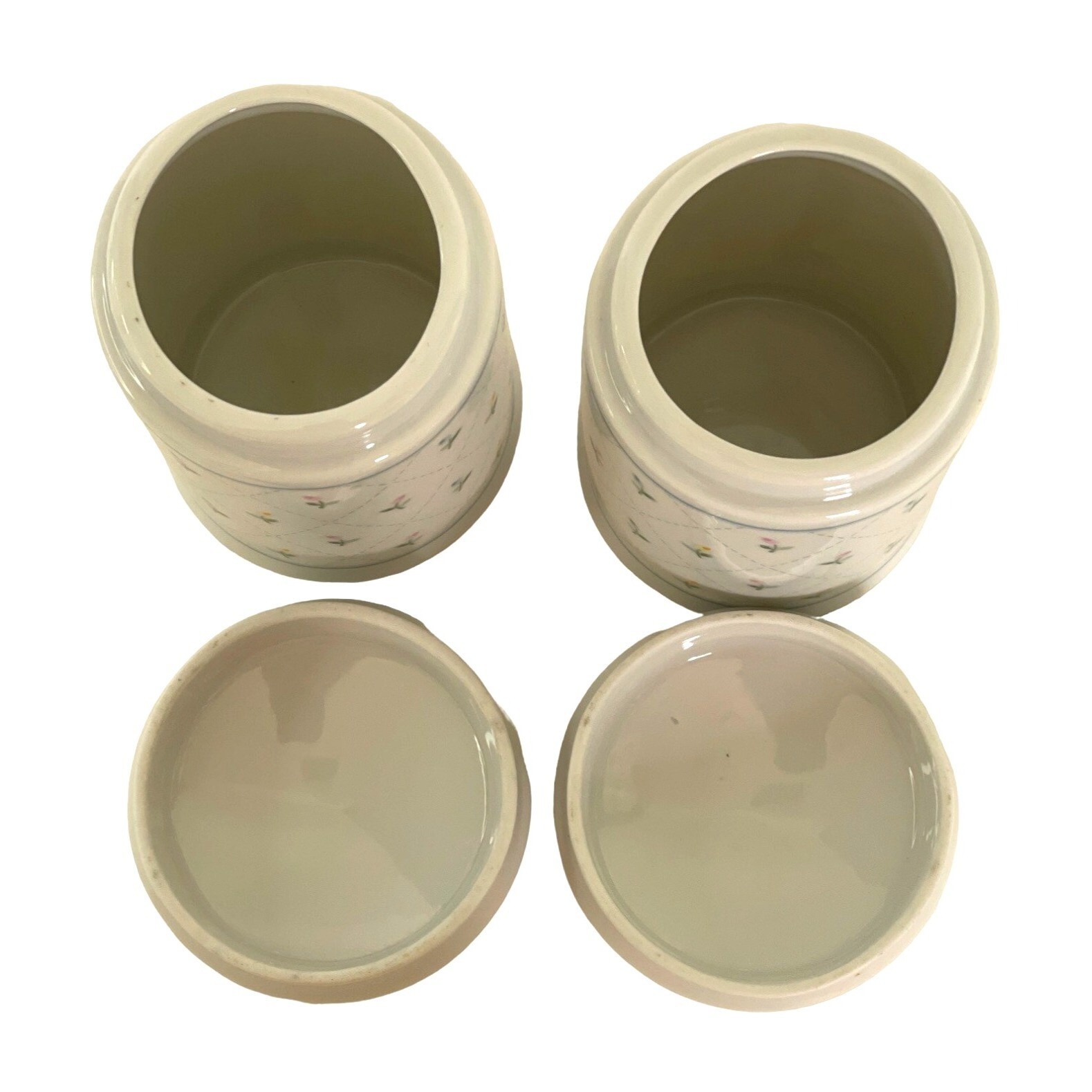 Napcoware Lidded Canister Tray 2 Complete Sets Mini Tulip Pattern ...